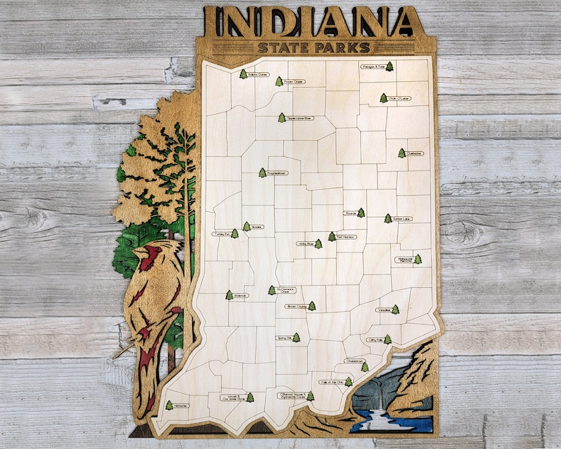 The Indiana State Park Map - Custom and Non Customizable Options - SVG ...