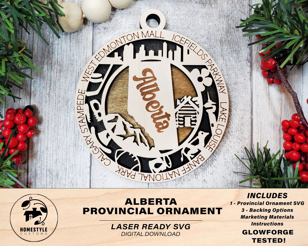 Alberta Provincial Ornament - Canada - SVG File Download - Sized for ...