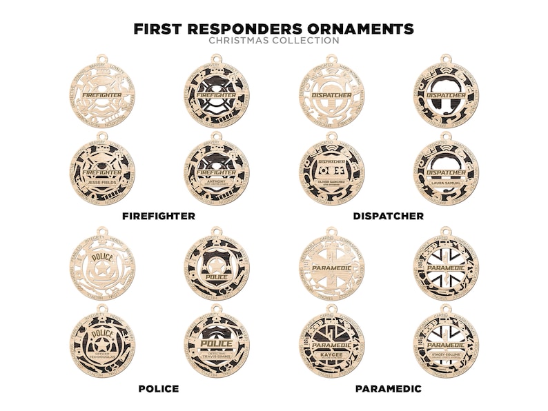 First Responder Mega Ornament Bundle 40 Unique Designs - Etsy