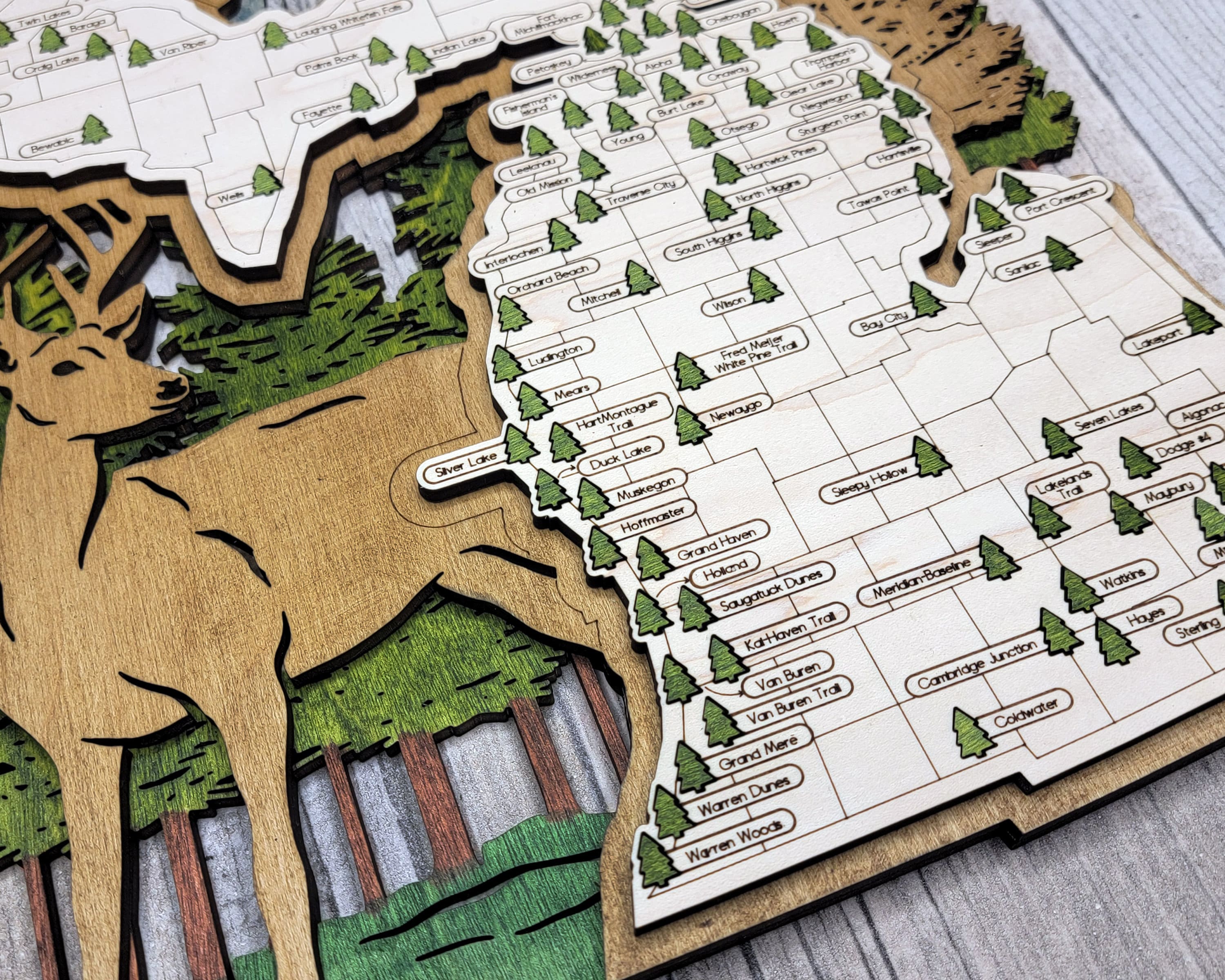 The Michigan State Park Map - Custom and Non Customizable Options - SVG ...
