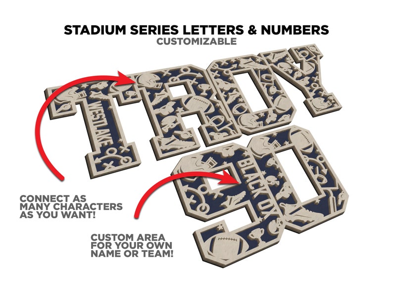 Stadium Series Letters and Numbers Bundle - Customizable and Non ...