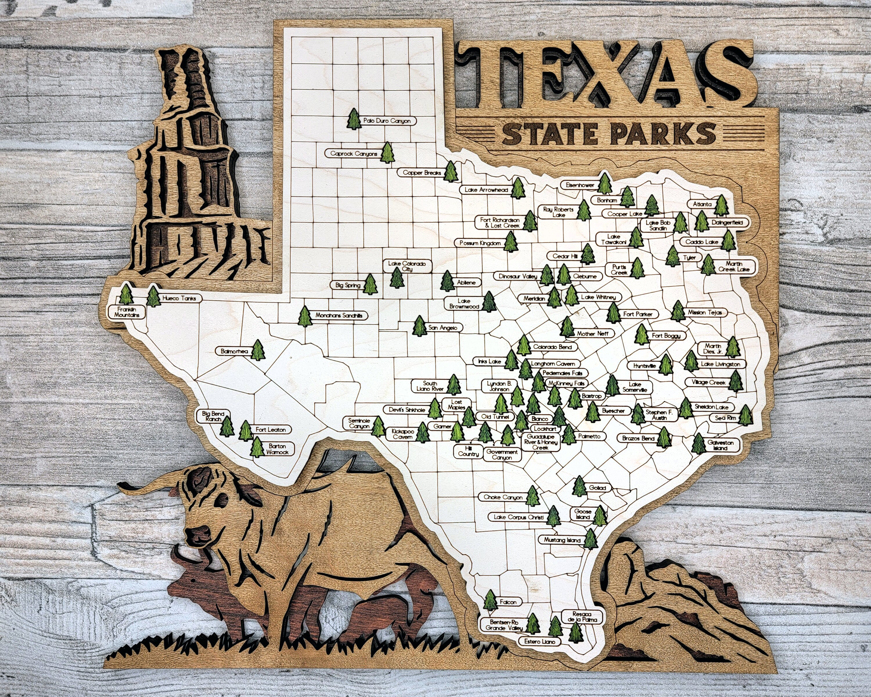 The Texas State Park Map - Custom and Non Customizable Options - SVG ...