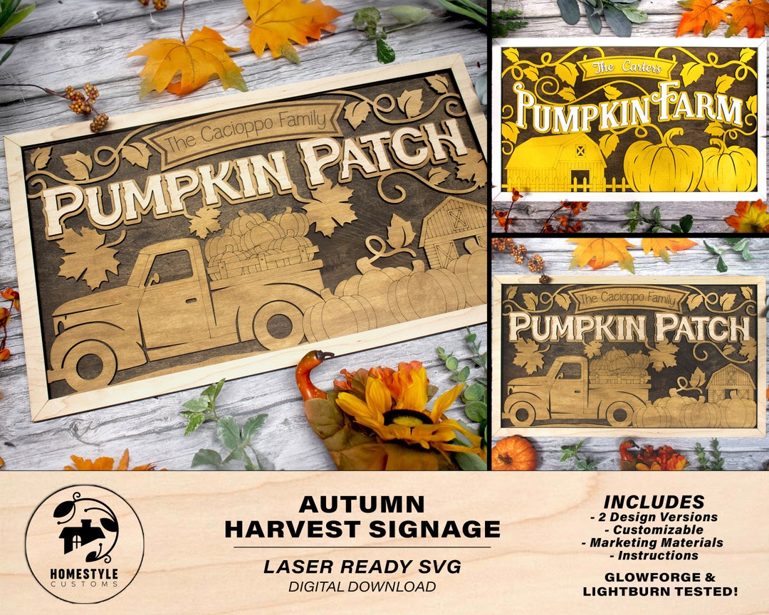 Autumn Harvest Signage - Includes 2 Customizable and Non Customizable ...