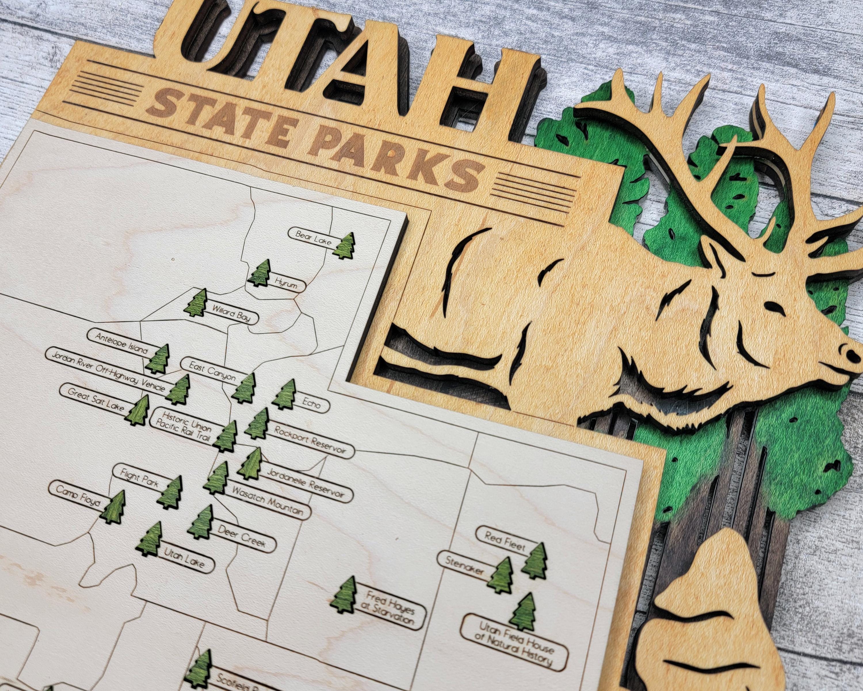 The Utah State Park Map - Custom and Non Customizable Options - SVG ...