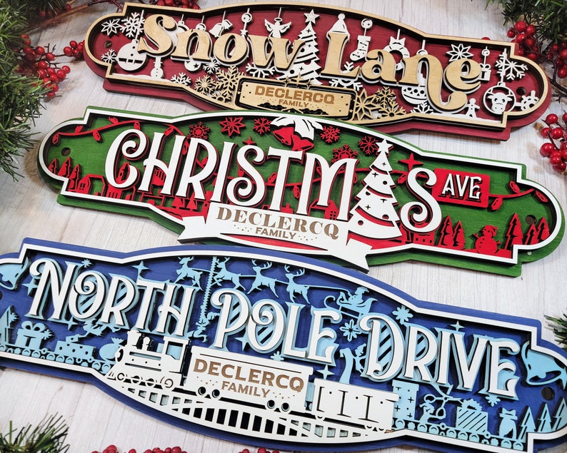 Merry Christmas Street Signs - 3 Street Signs Designs Included - SVG ...