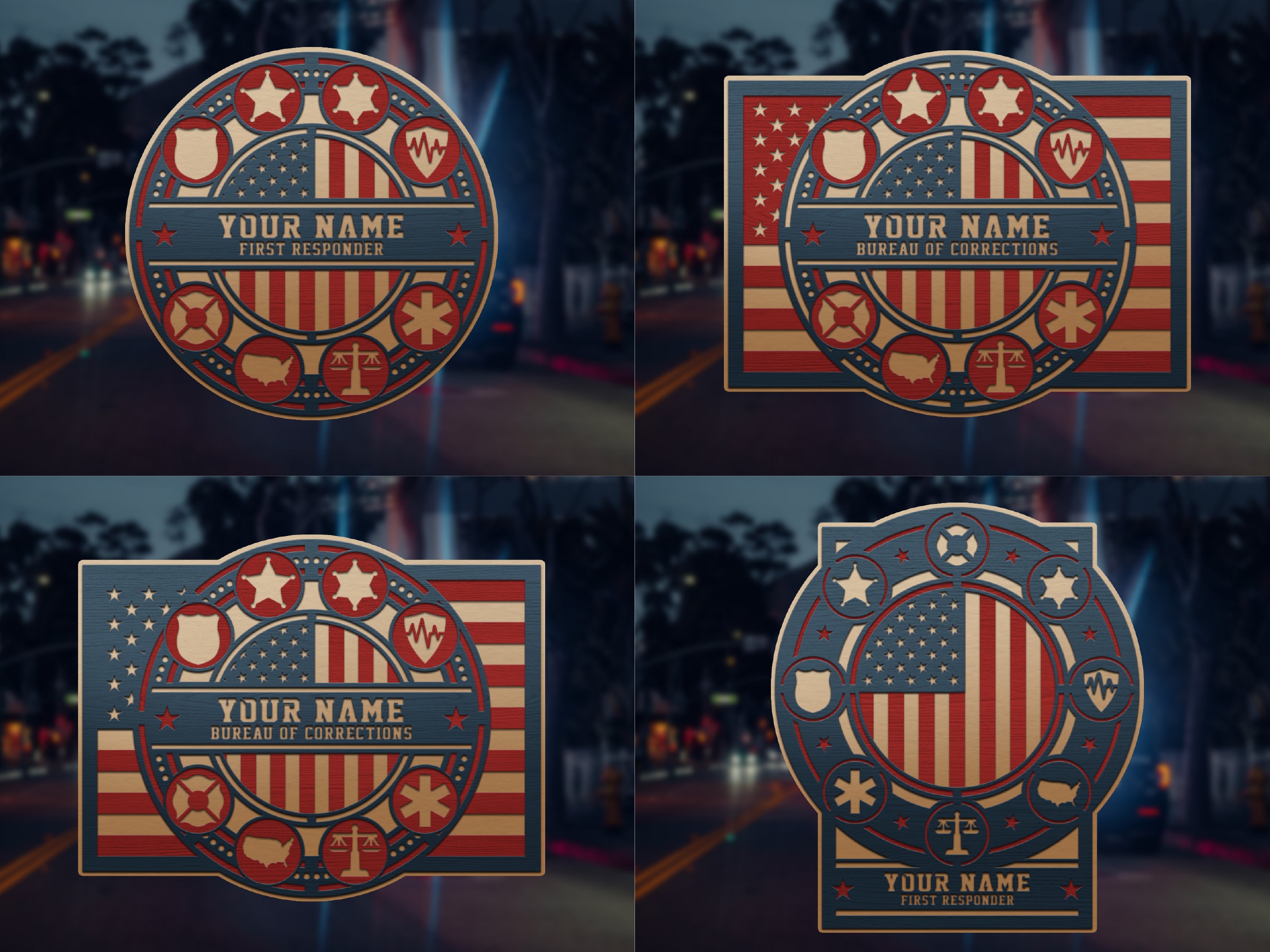 The Rescue Series Signage - First Responder - 9 Designs - SVG File ...