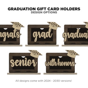 Graduation Gift Card Holders - Includes 5 Designs and Dates From 2024 ...