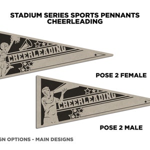 Stadium Series Sports Pennants - Cheerleading - 12 Variations Included ...