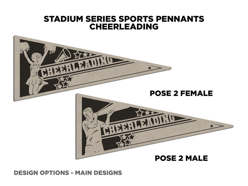 Stadium Series Sports Pennants - Cheerleading - 12 Variations Included ...