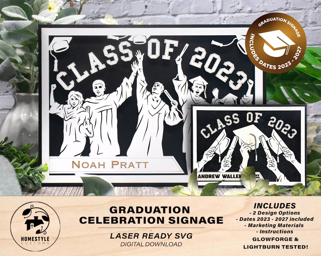 Graduation Celebration Signage - 2 Design Options and Dates 2023-2027 ...
