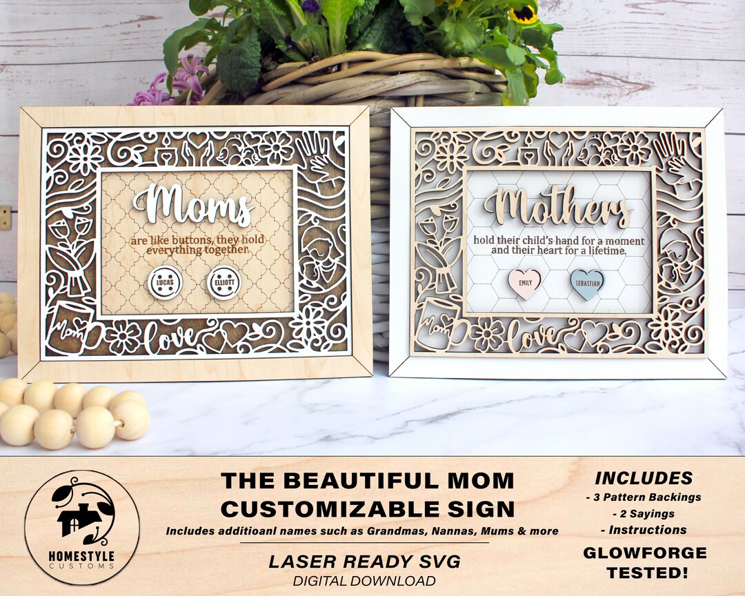 The Beautiful Mom Customizable Sign - SVG File Download - Sized for ...