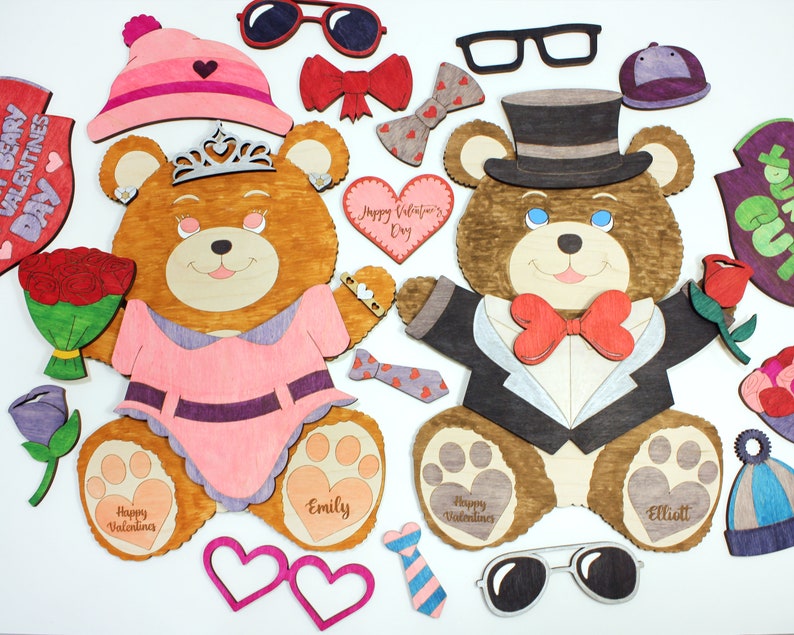 Valentines DIY Build a Bear Crafts Girl & Boy Versions SVG - Etsy