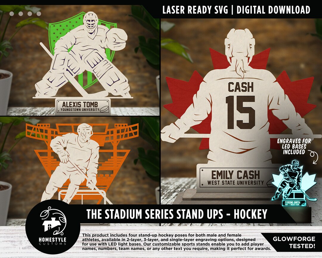 Stadium Series Stand Ups - Hockey - 3 Poses in 2 Cut Formats and 1 ...