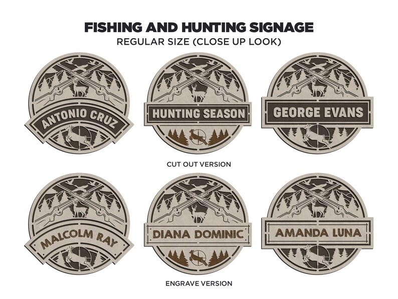 Fishing and Hunting Signage - 70 Regular and Oversize Options Included ...