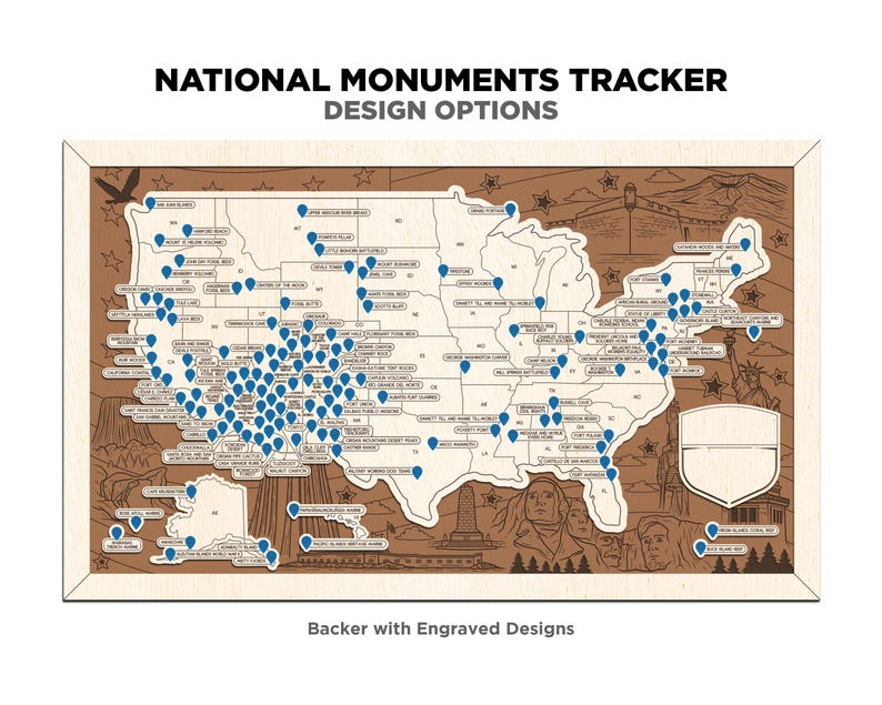 The National Monuments Tracker Map - SVG, PDF, AI Files - Works With ...