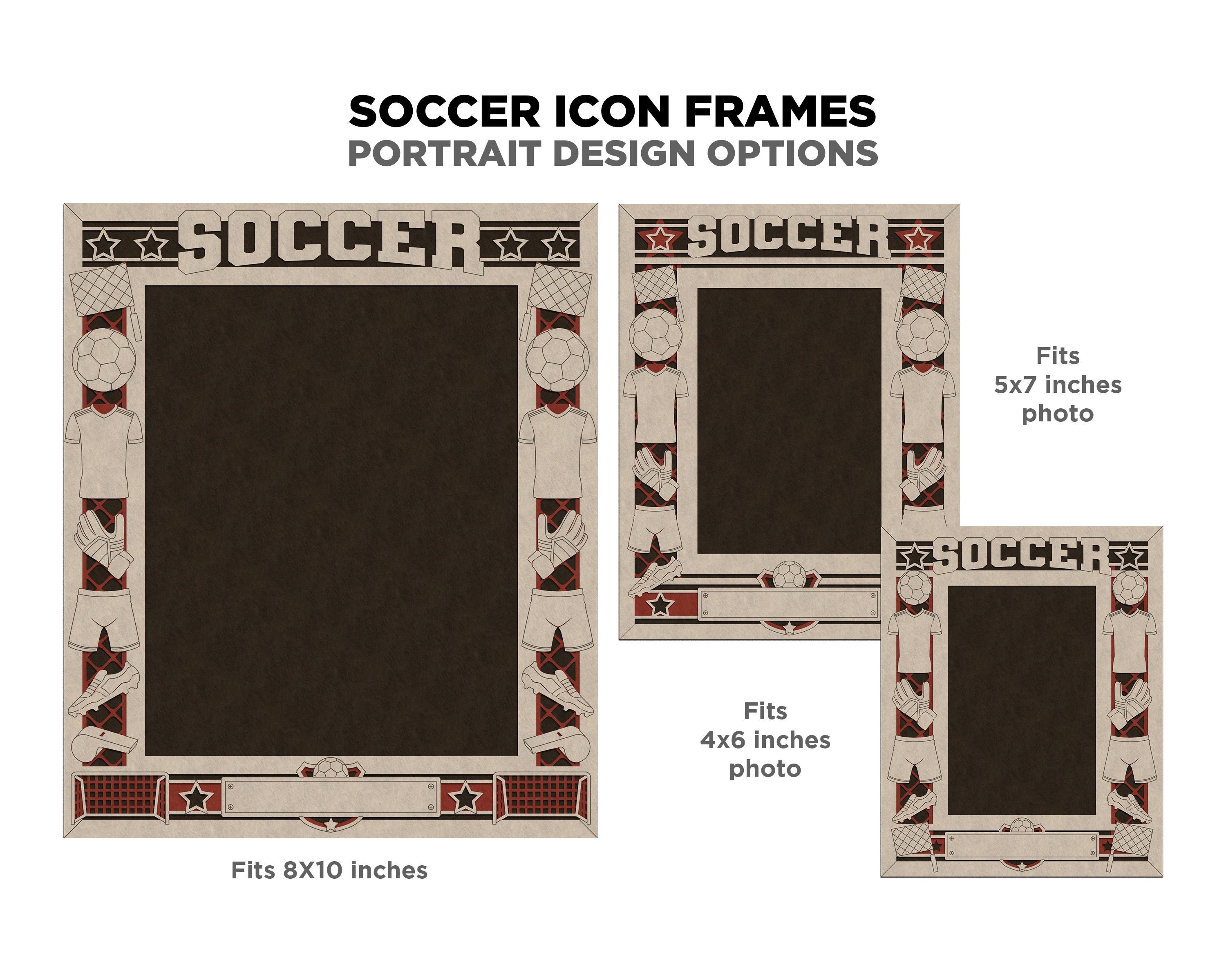 Soccer Icon Frames - Includes Frame Sizes 4x6, 5x7, 8x10 in Landscape ...
