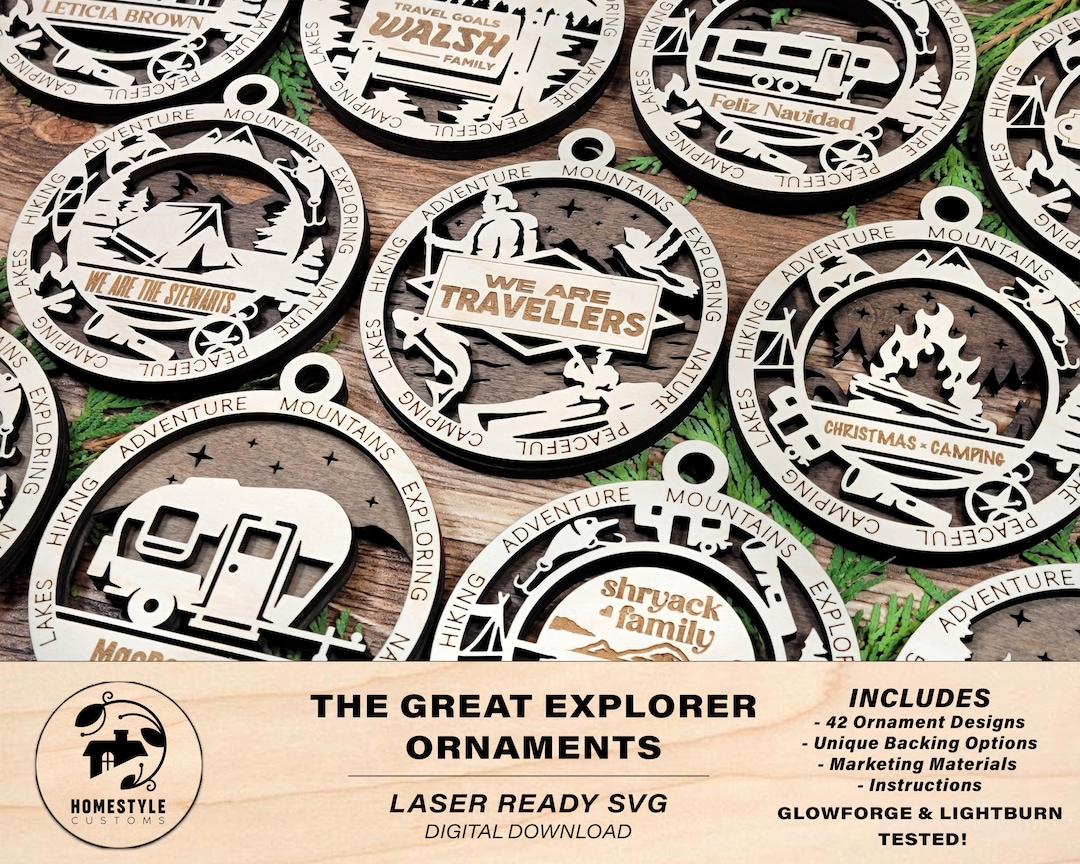 The Great Explorer Ornaments - Camping, Rv, Outdoor Designs - 42 Unique ...