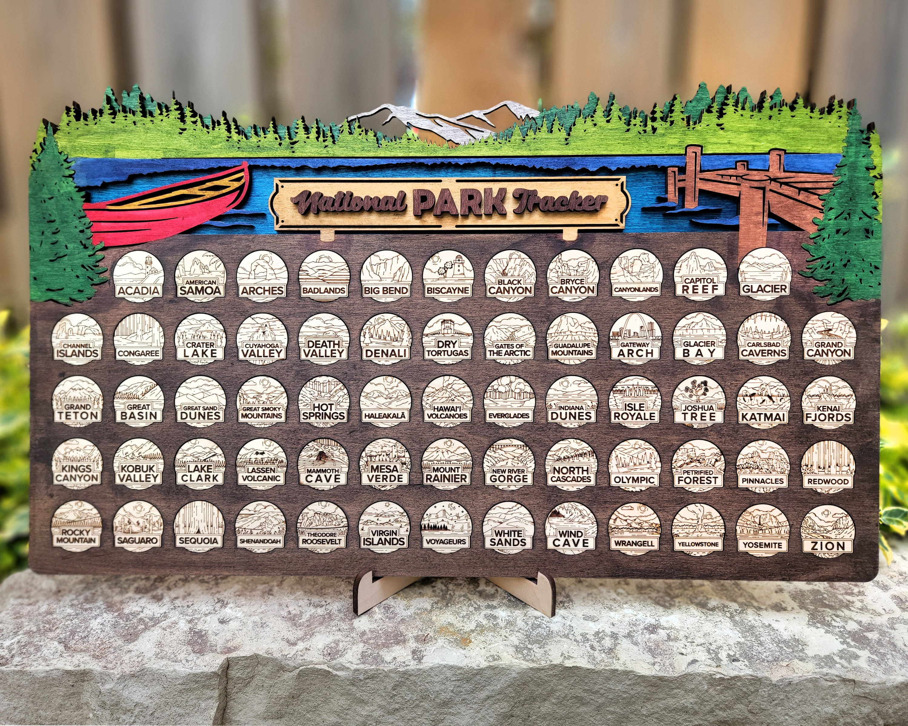 National Park Tracker - 13 Design Variations With 63 Insertable Tokens ...