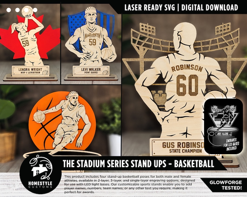 Stadium Series Stand Ups - Basketball - 5 Poses in 2 Cut Formats and 1 ...