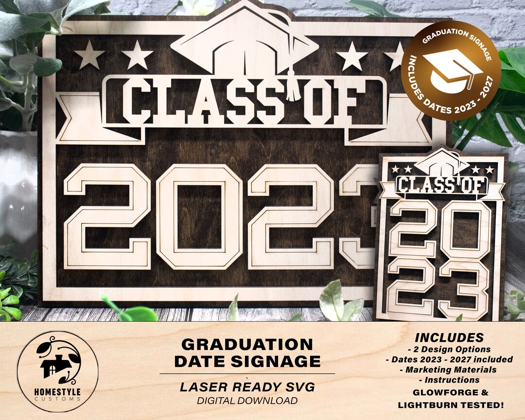 Graduation Date Signage - Vertical and Horizontal Variations - Dates ...