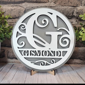 Modern Round Monogram - SVG File Download - Sized for Glowforge ...