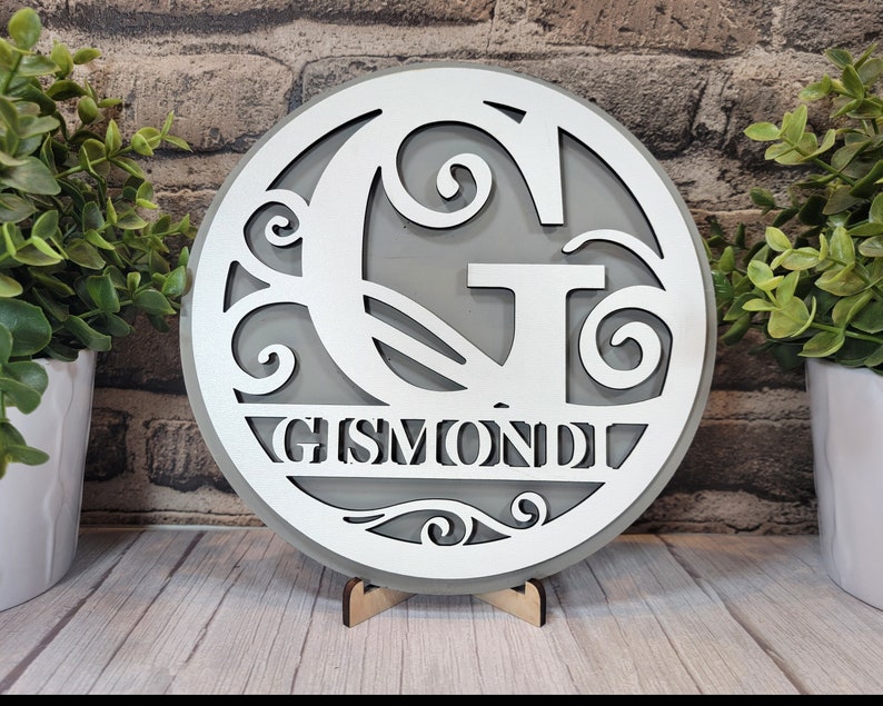 Modern Round Monogram SVG File Download Sized for - Etsy