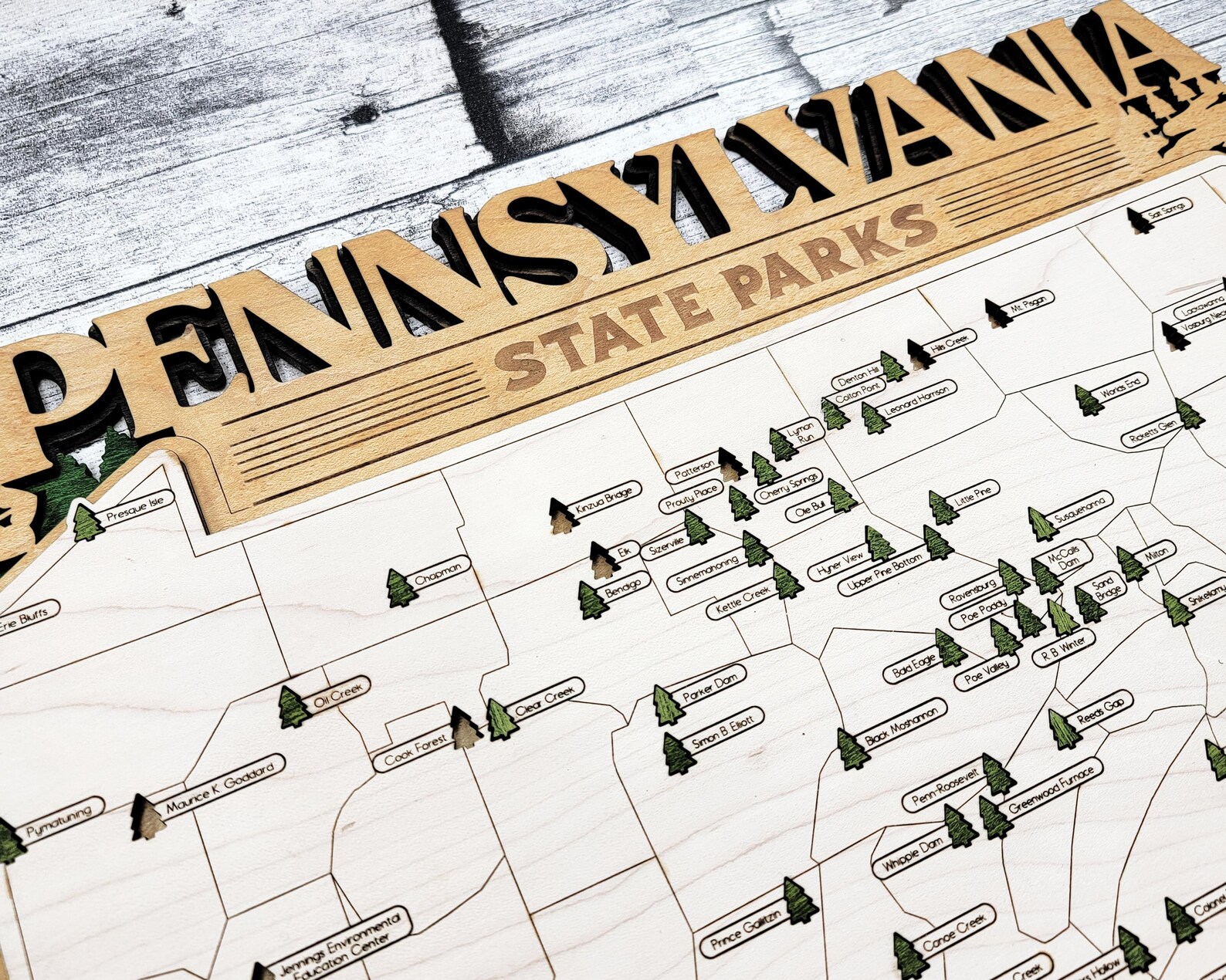 The Pennsylvania State Park Map - Custom and Non Customizable Options ...