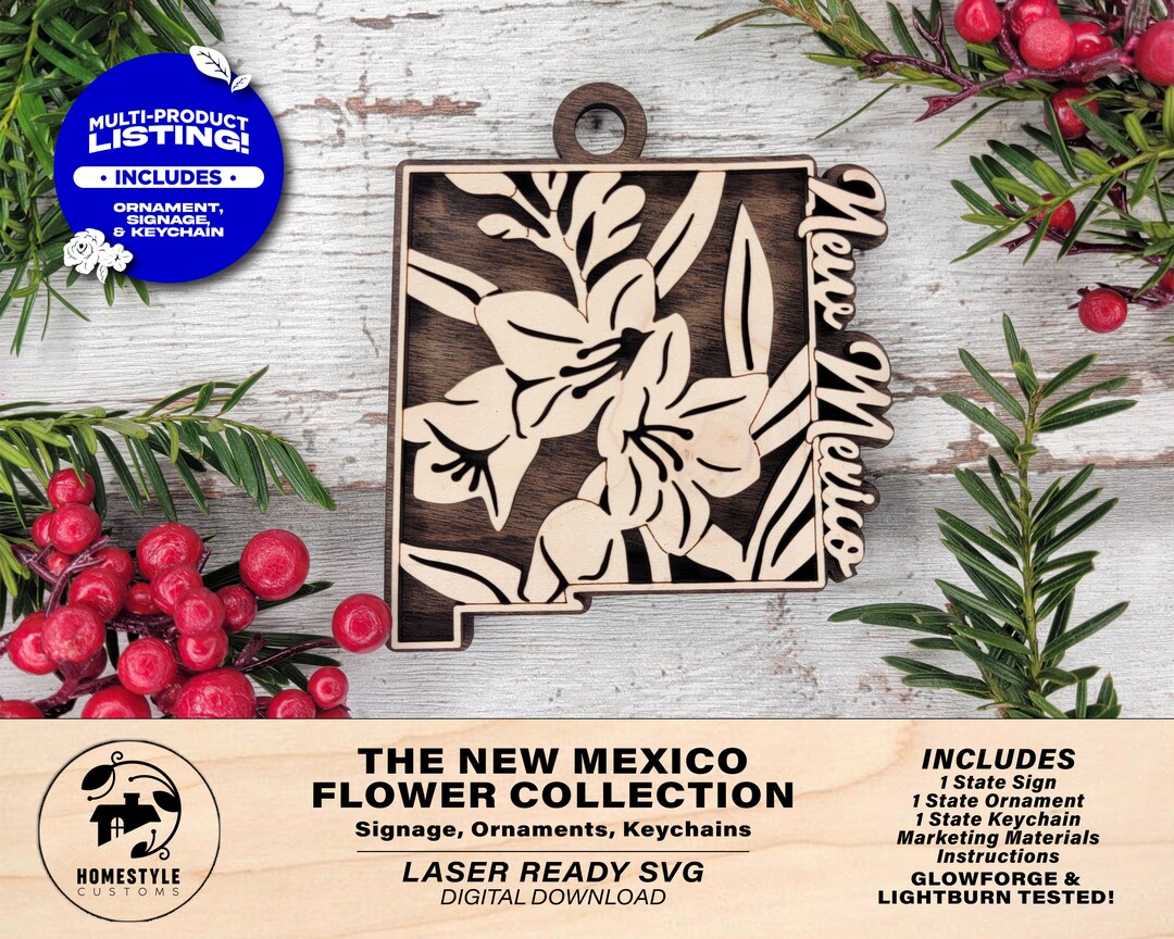 New Mexico State Flower Collection - Ornaments, Keychains & Signage ...
