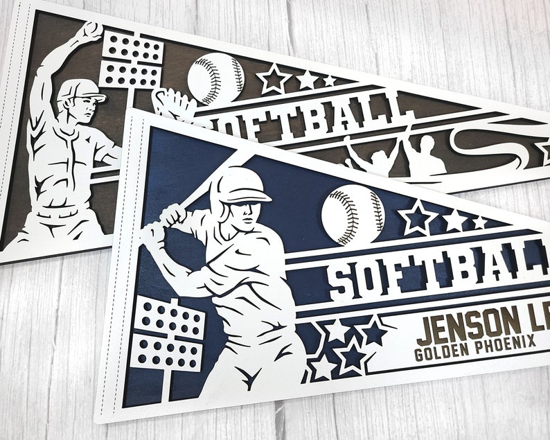 Stadium Series Sports Pennants - Softball - 12 Variations Included ...