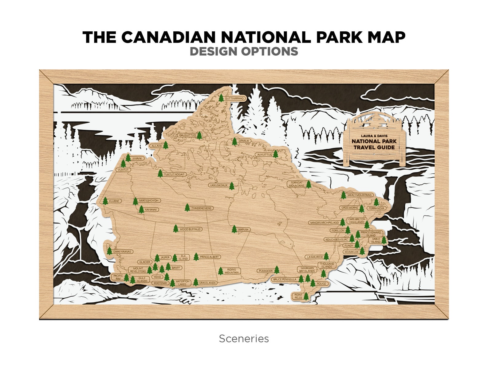 The Canadian National Parks Travel Map - 3 Backgrounds & 5 Customizable ...