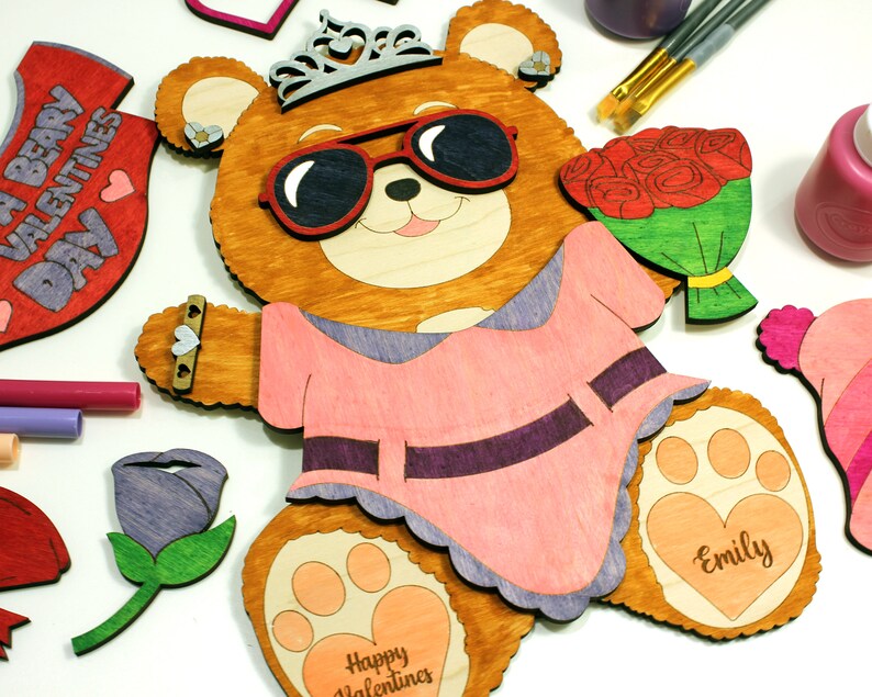 Valentines DIY Build a Bear Craft Girl Version SVG File - Etsy