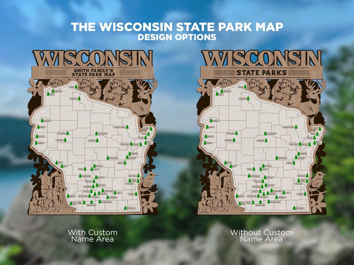 The Wisconsin State Park Map - Custom and Non Customizable Options ...