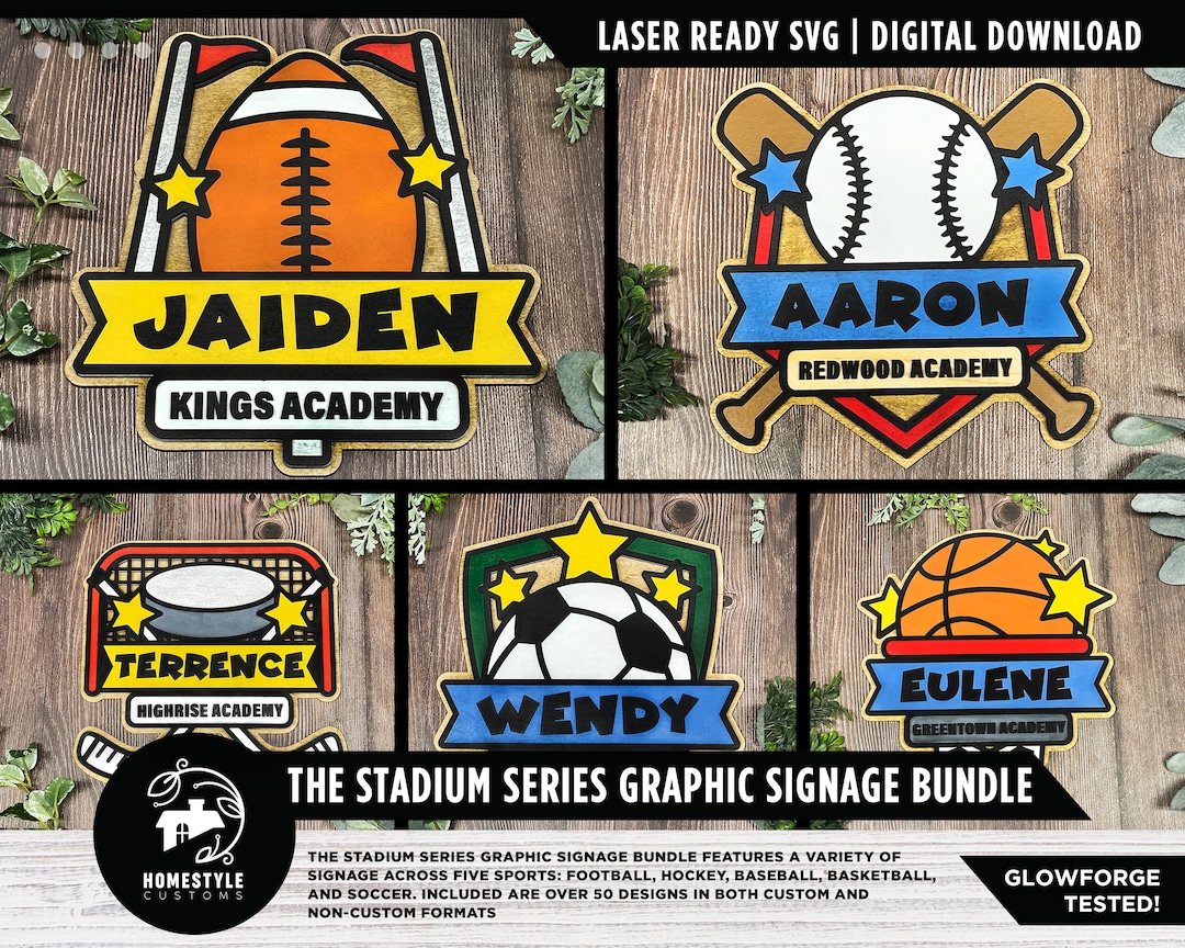 Stadium Series Graphic Signage - 5 Sport Bundle -over 50 Custom and Non ...