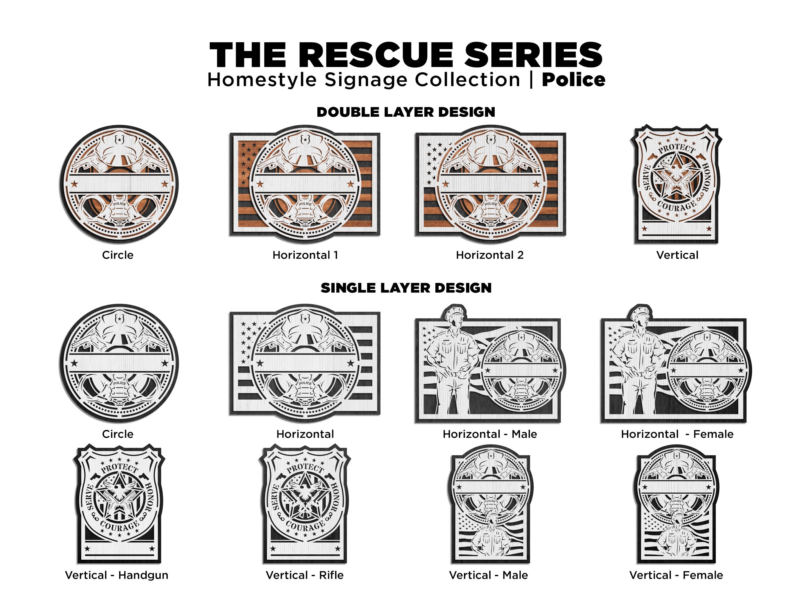 The Rescue Series Signage Police 24 Designs SVG File - Etsy