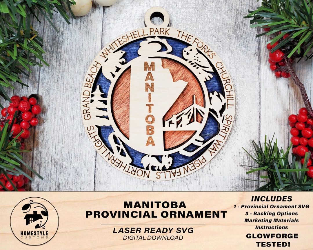 Manitoba Provincial Ornament - Canada - SVG File Download - Sized for ...