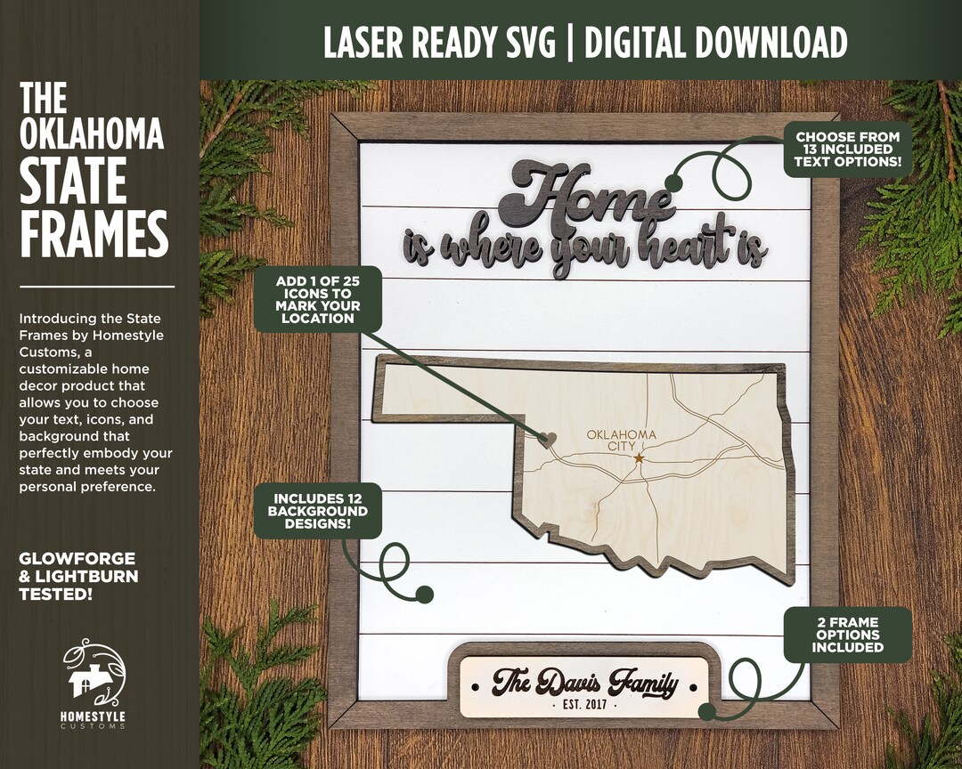 The Oklahoma State Frame - 13 Text Options, 12 Backgrounds, 25 Icons ...