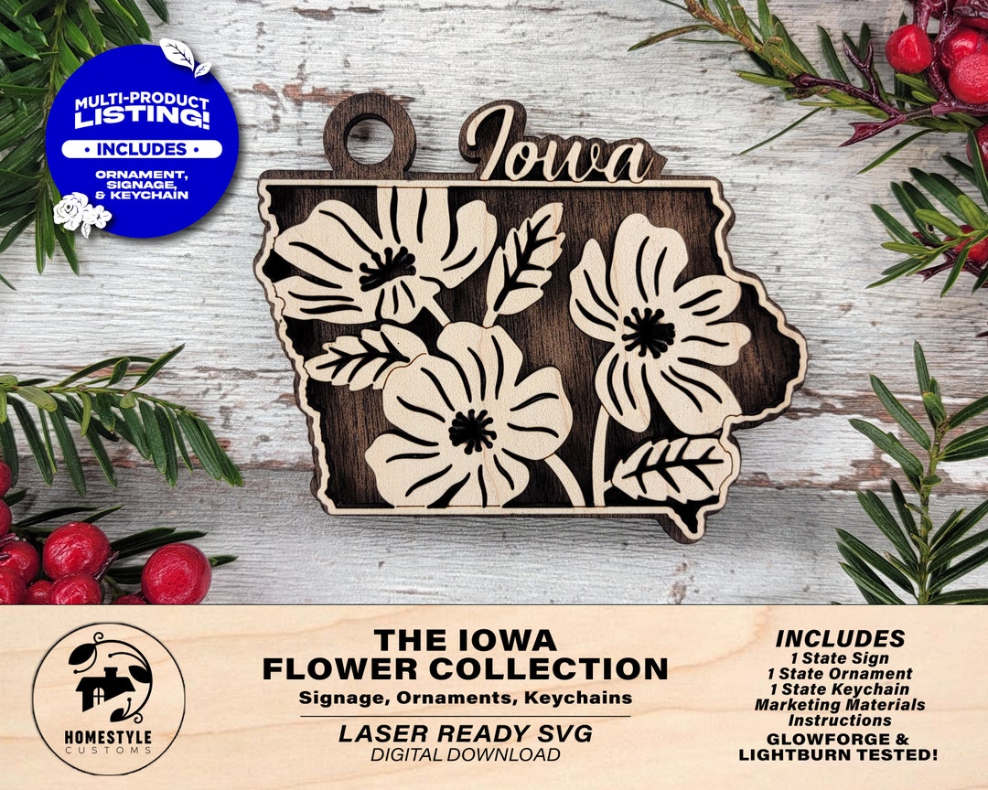 Iowa State Flower Collection - Ornaments, Keychains & Signage Included ...