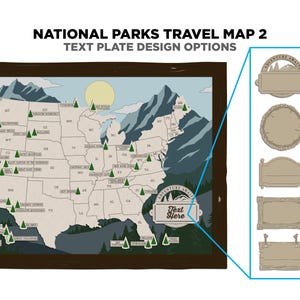 The National Parks Travel Map 2 - 10 Backgrounds & 5 Customizable Name ...
