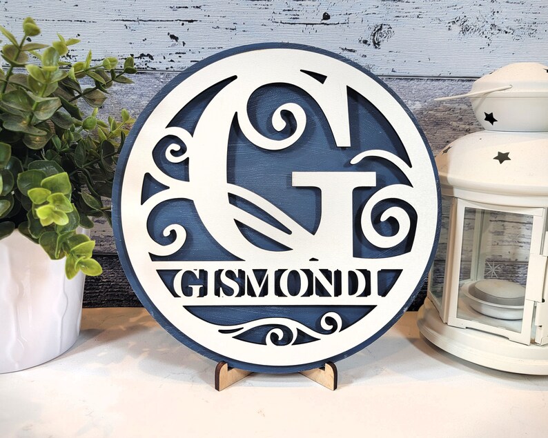 Modern Round Monogram SVG File Download Sized for - Etsy