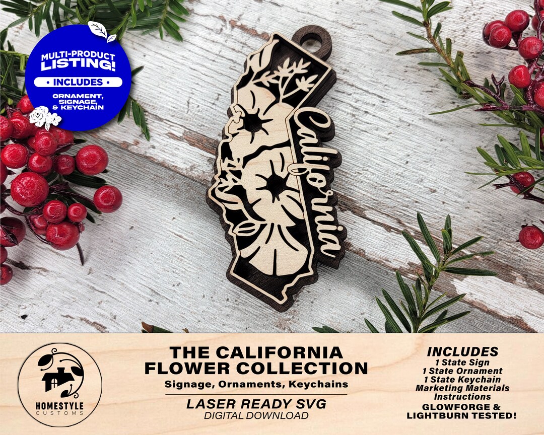 California State Flower Collection - Ornaments, Keychains & Signage ...