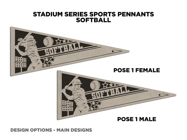 Stadium Series Sports Pennants - Softball - 12 Variations Included ...