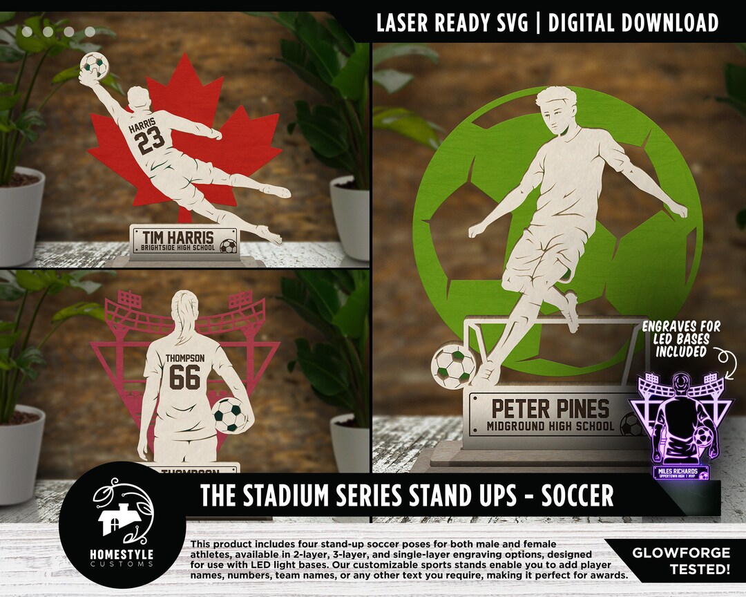 Stadium Series Stand Ups - Soccer - 3 Poses in 2 Cut Formats and 1 ...