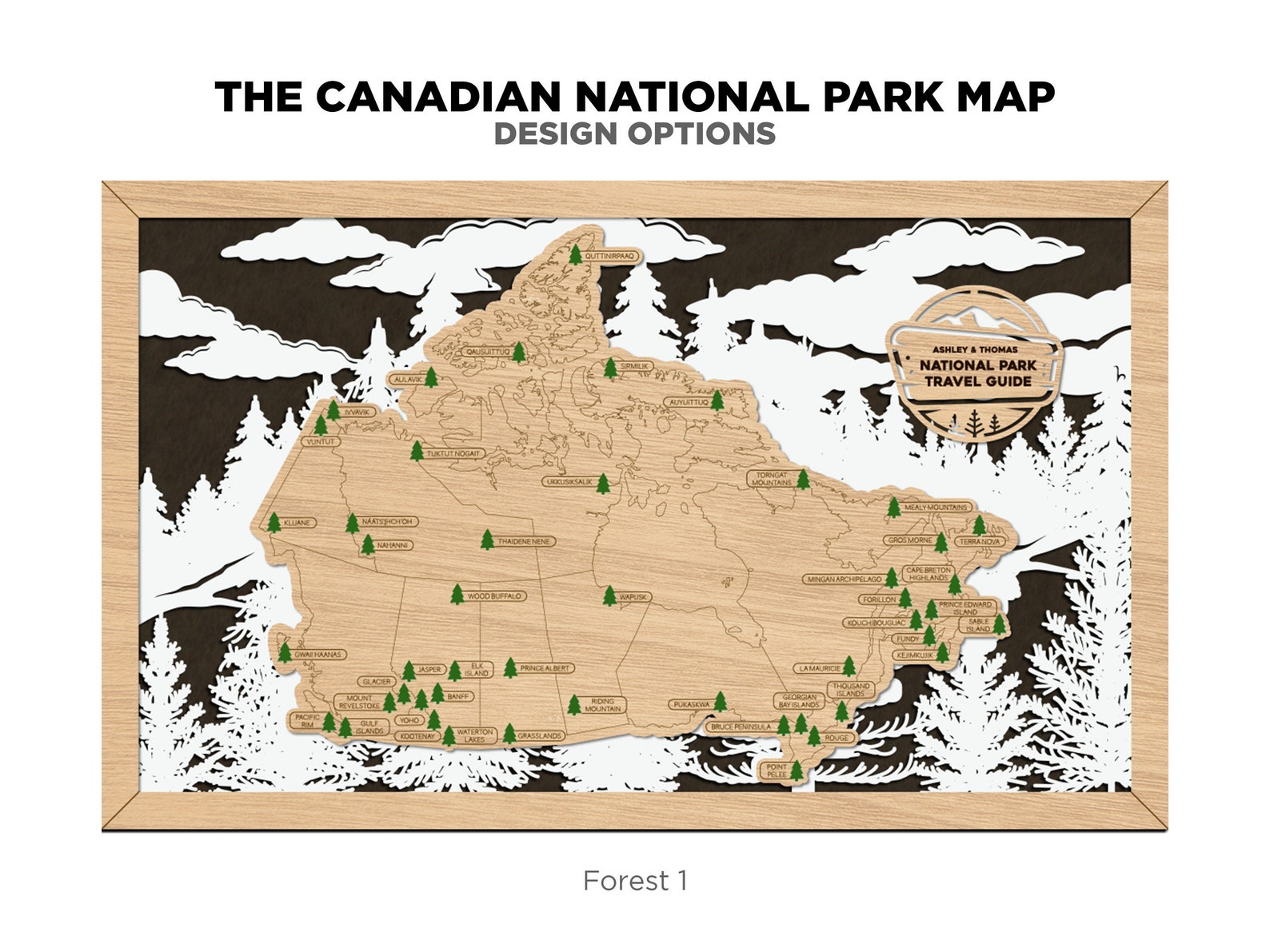The Canadian National Parks Travel Map - 3 Backgrounds & 5 Customizable ...