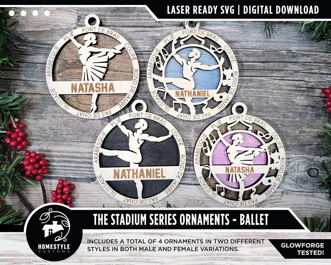 Dance Ballet - Stadium Series Ornaments - 4 Unique Designs - SVG, PDF ...