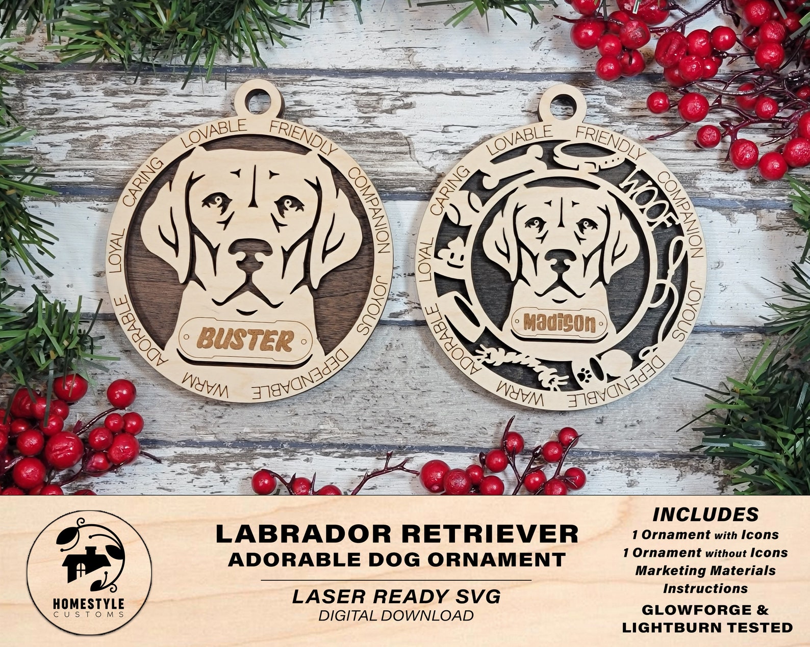 Labrador Retriever Adorable Dog Ornaments 2 Ornaments - Etsy