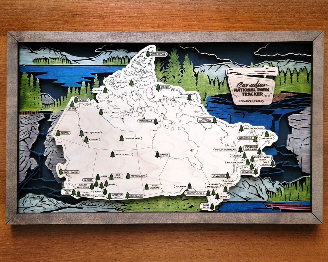 The Canadian National Parks Travel Map - 3 Backgrounds & 5 Customizable ...