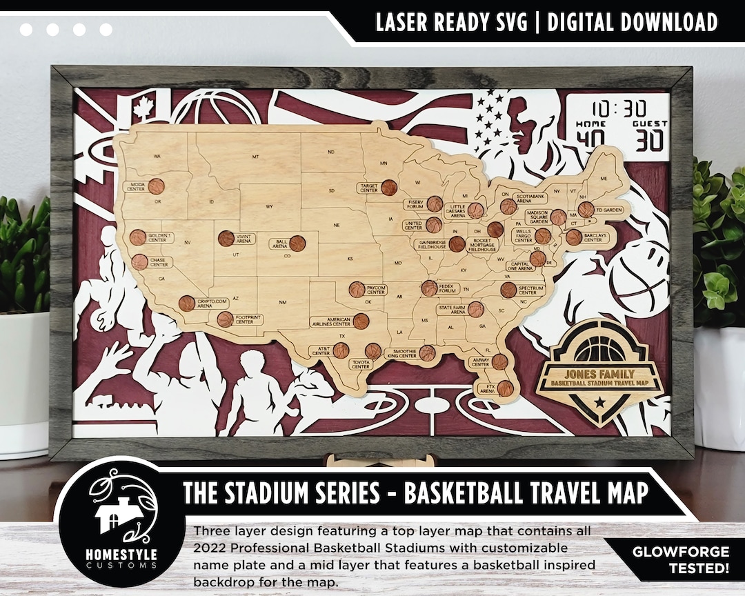 The Stadium Series Basketball Map - Stadium Tracker - SVG File Download ...