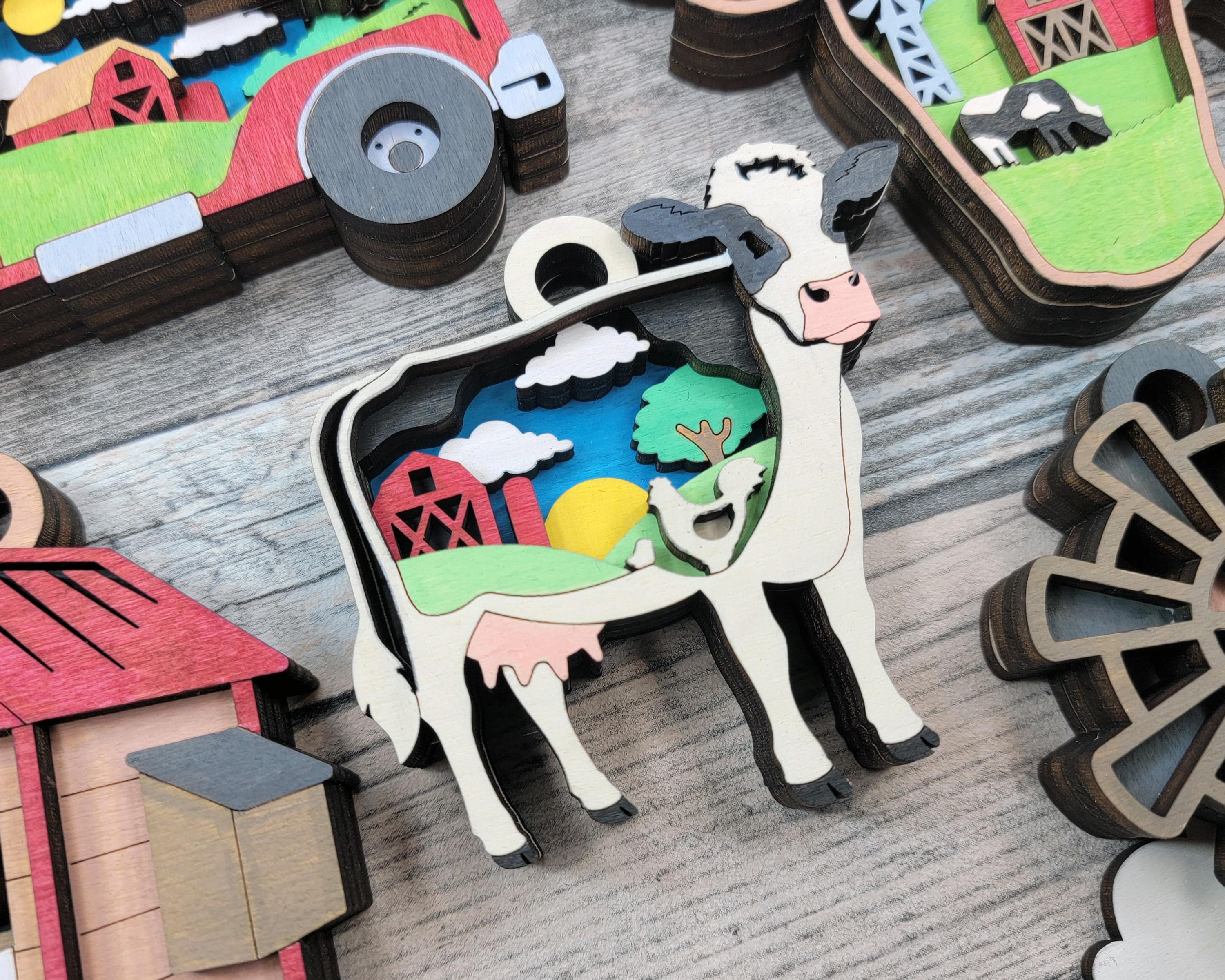 Layered Farm Bundle - Ornaments and Magnets - SVG, PDF, AI File ...