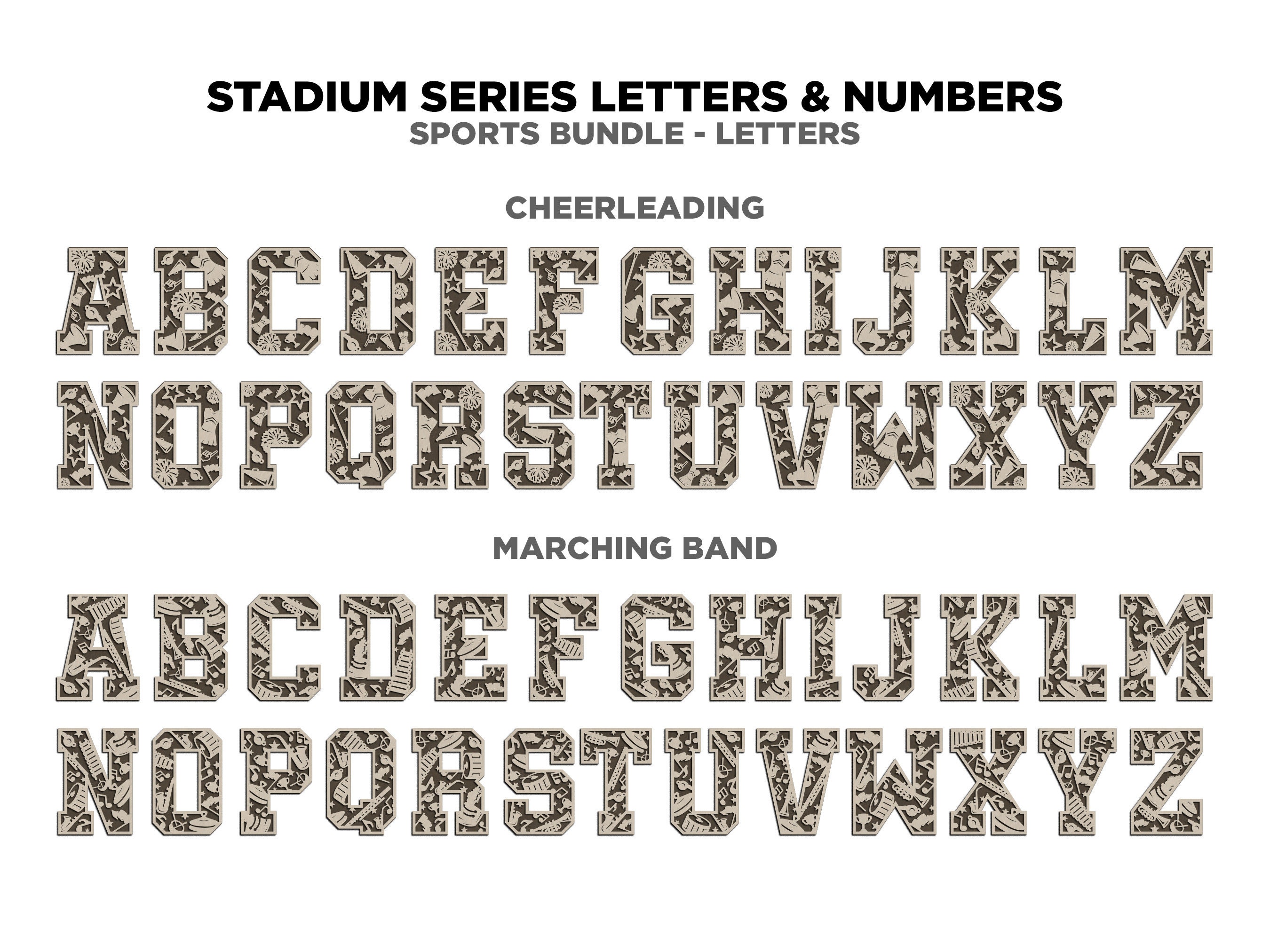 Stadium Series Letters and Numbers Expansion Bundle - Customizable and ...