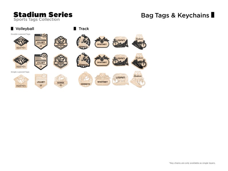 Stadium Series Sports Bag Tags & Key Chains 15 Designs SVG - Etsy
